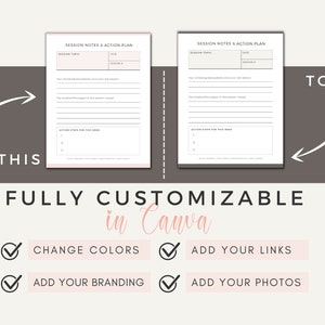 Coaching Worksheet Templates Editable Canva Forms Client Session Note ...