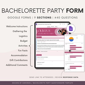 Bachelorette Party Questionnaire Template: Google Forms & Canva Banners ...