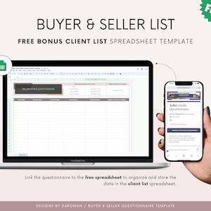 Real Estate Buyer Seller Questionnaire: Google Forms Template (instant ...