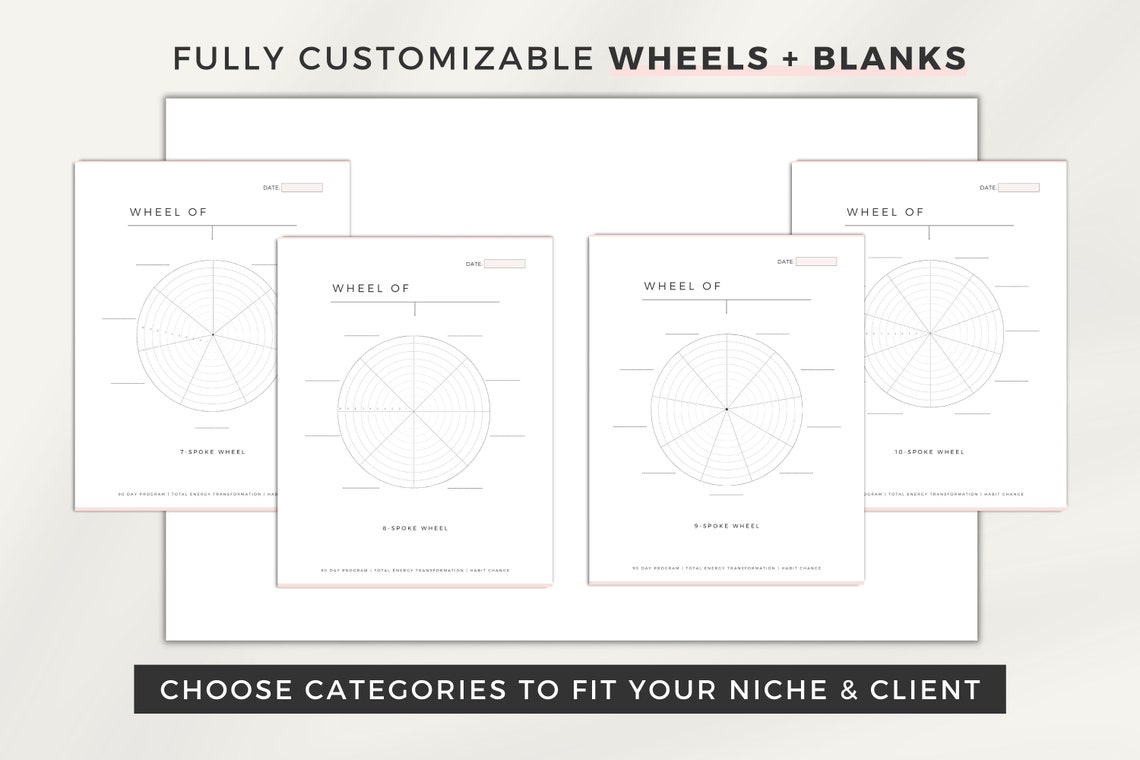 Wheel of Life Canva Template Editable Wheel of Balance Kit | Etsy