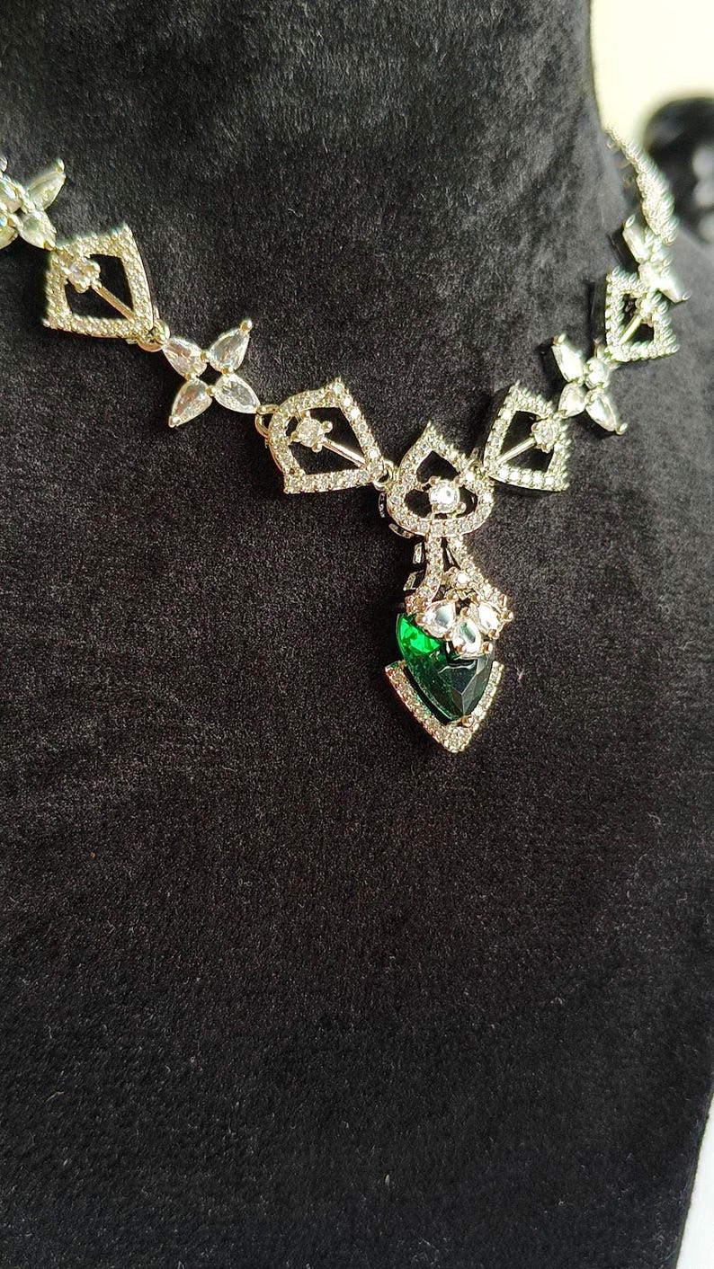 Buy Elegant Zircon Necklace Online in India - Etsy