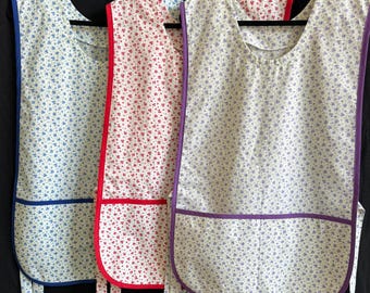 Classic Vintage Mini Rose Cobbler Smock Style Lightweight Cotton Apron ...