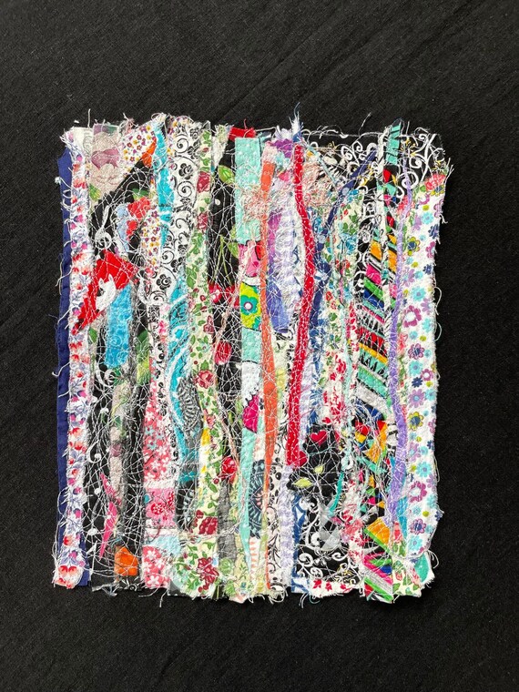 Abstract Fabric Textile Art Collage Wall or Tabletop - Etsy