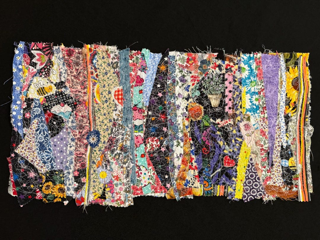 Abstract Fabric Textile Art Collage/wall or Tabletop Art/unique Layered ...