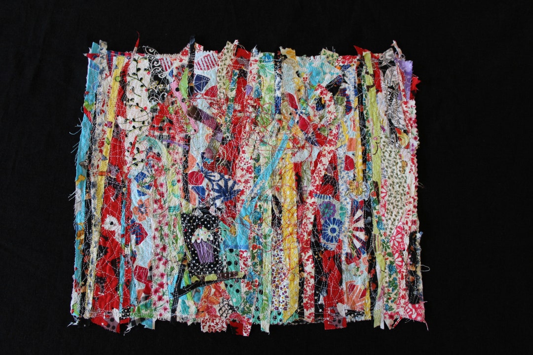 Abstract Fabric Textile Art Collage Wall or Tabletop Art - Etsy