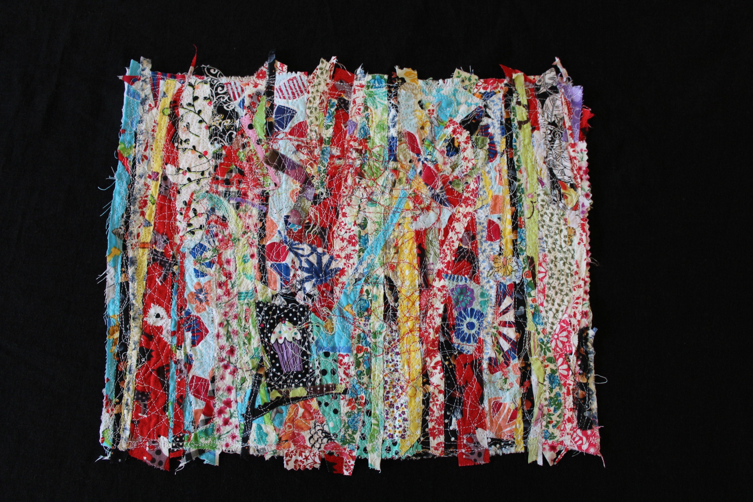 Abstract Fabric Textile Art Collage Wall or Tabletop Art - Etsy