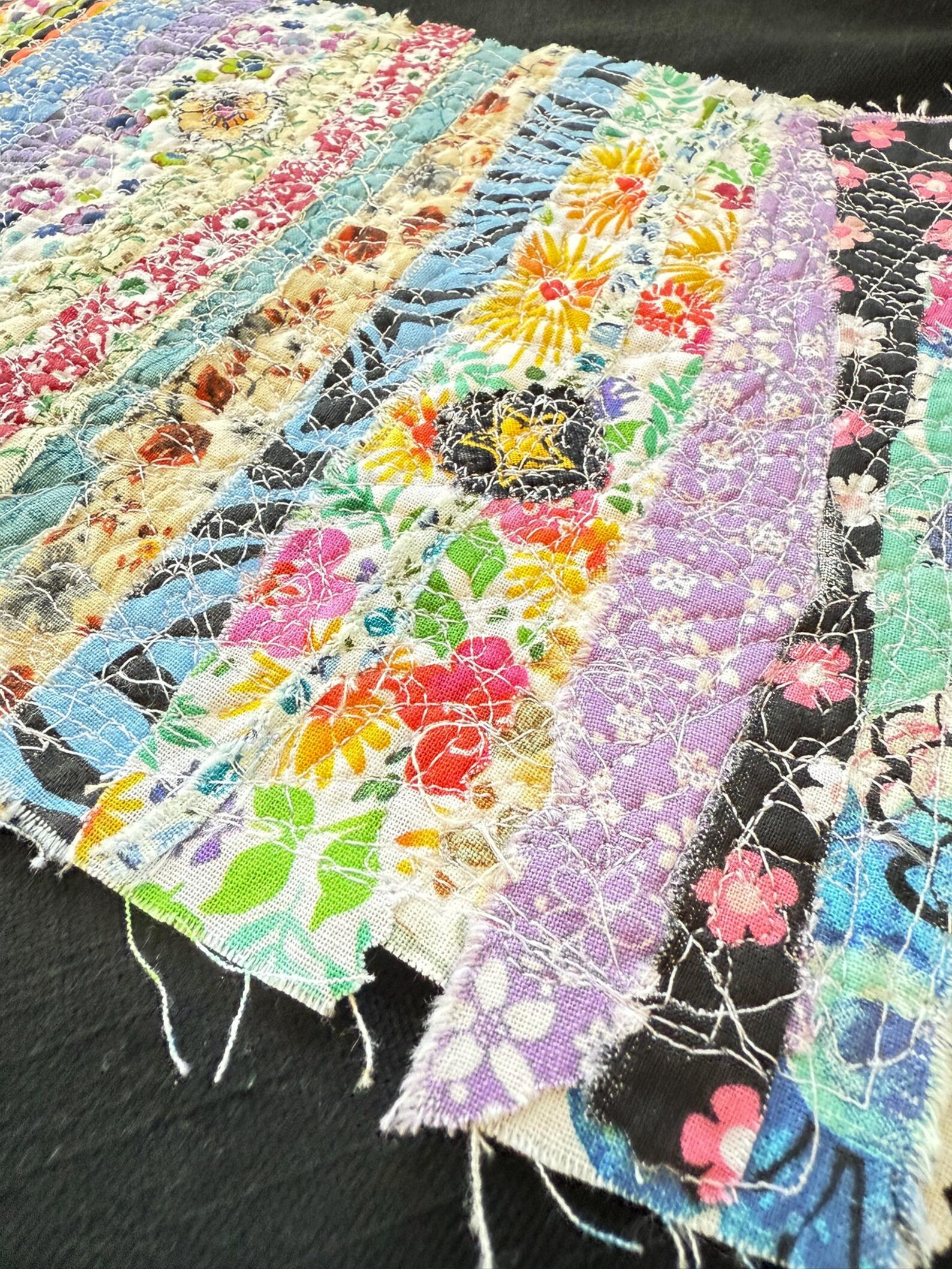Abstract Textile Art Collage – Layered Cotton Fabric Wall Hanging - Etsy