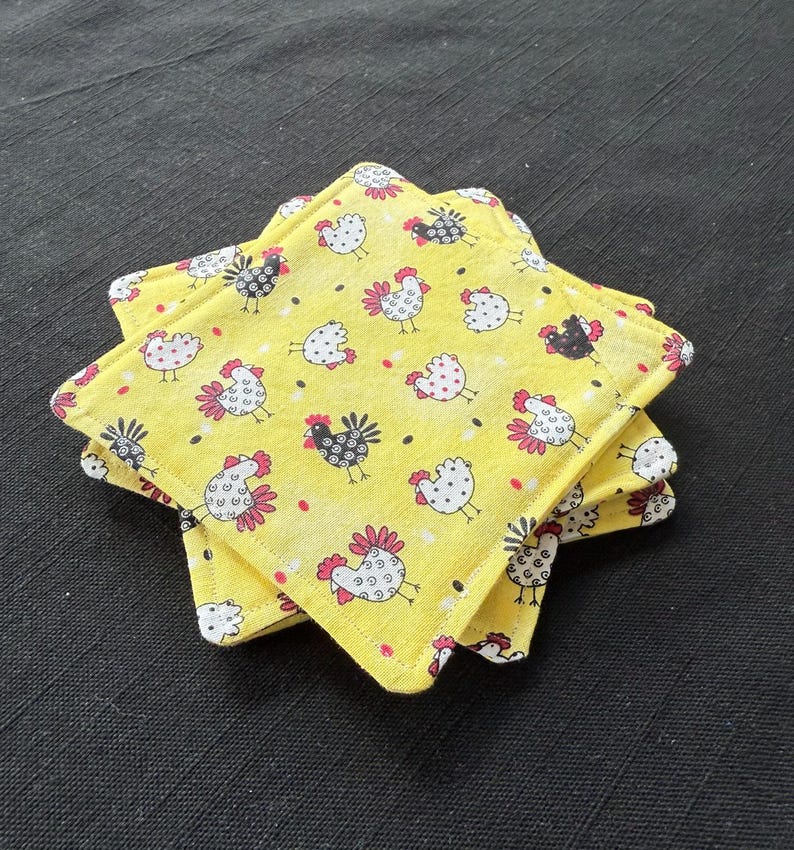 Novelty Chicken Theme Coasters, Farmhouse Decor, Set of 4 - Etsy