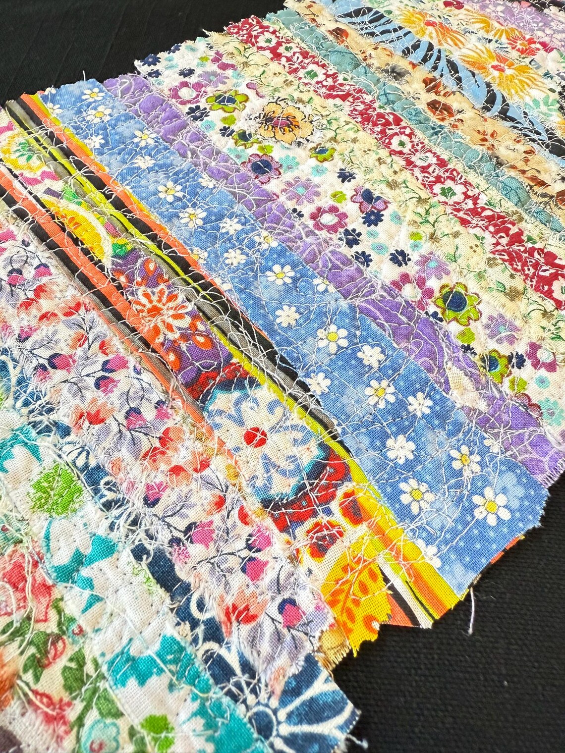 Abstract Textile Art Collage – Layered Cotton Fabric Wall Hanging - Etsy