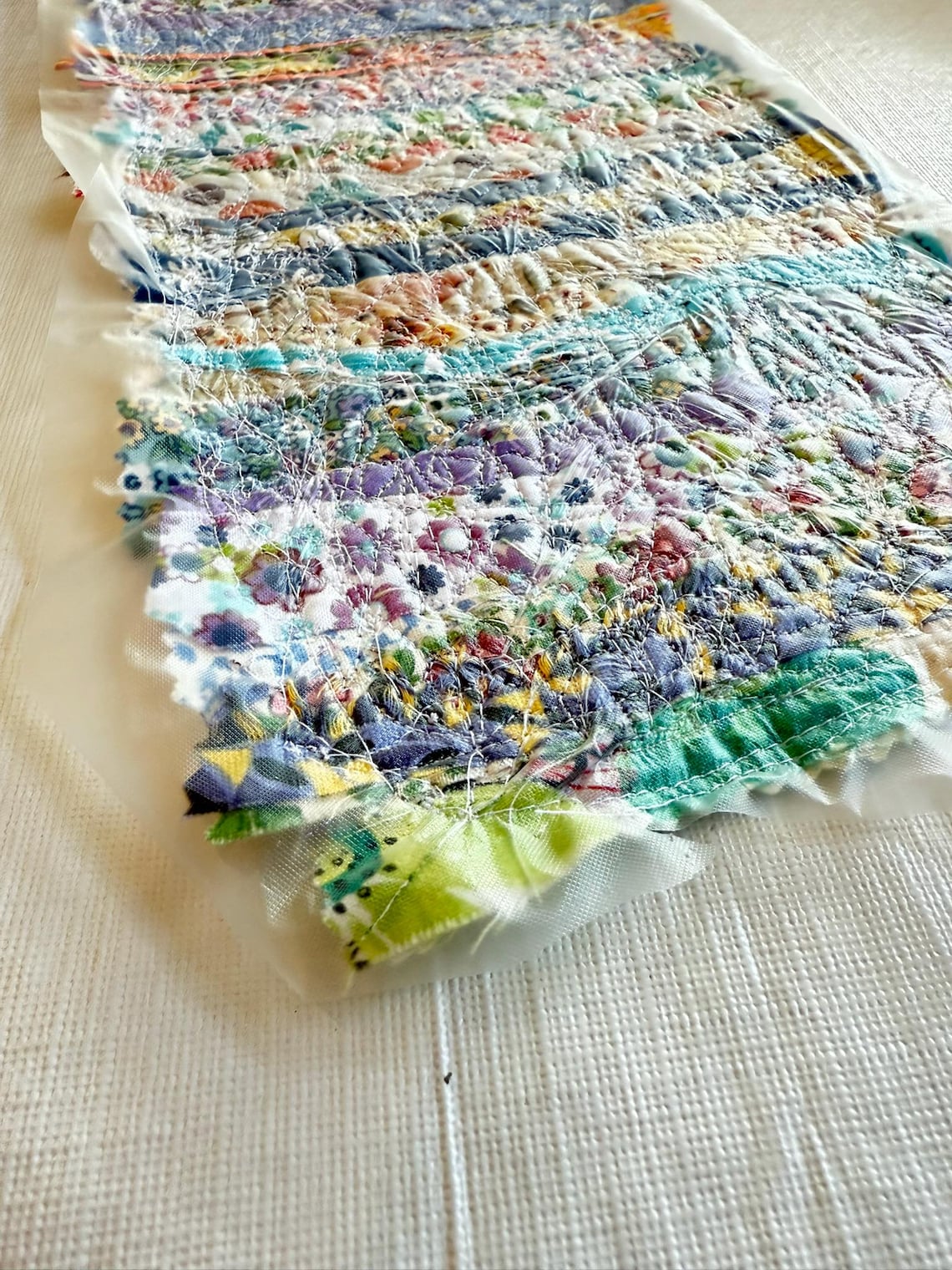 Abstract Textile Art Collage – Layered Cotton Fabric Wall Hanging - Etsy