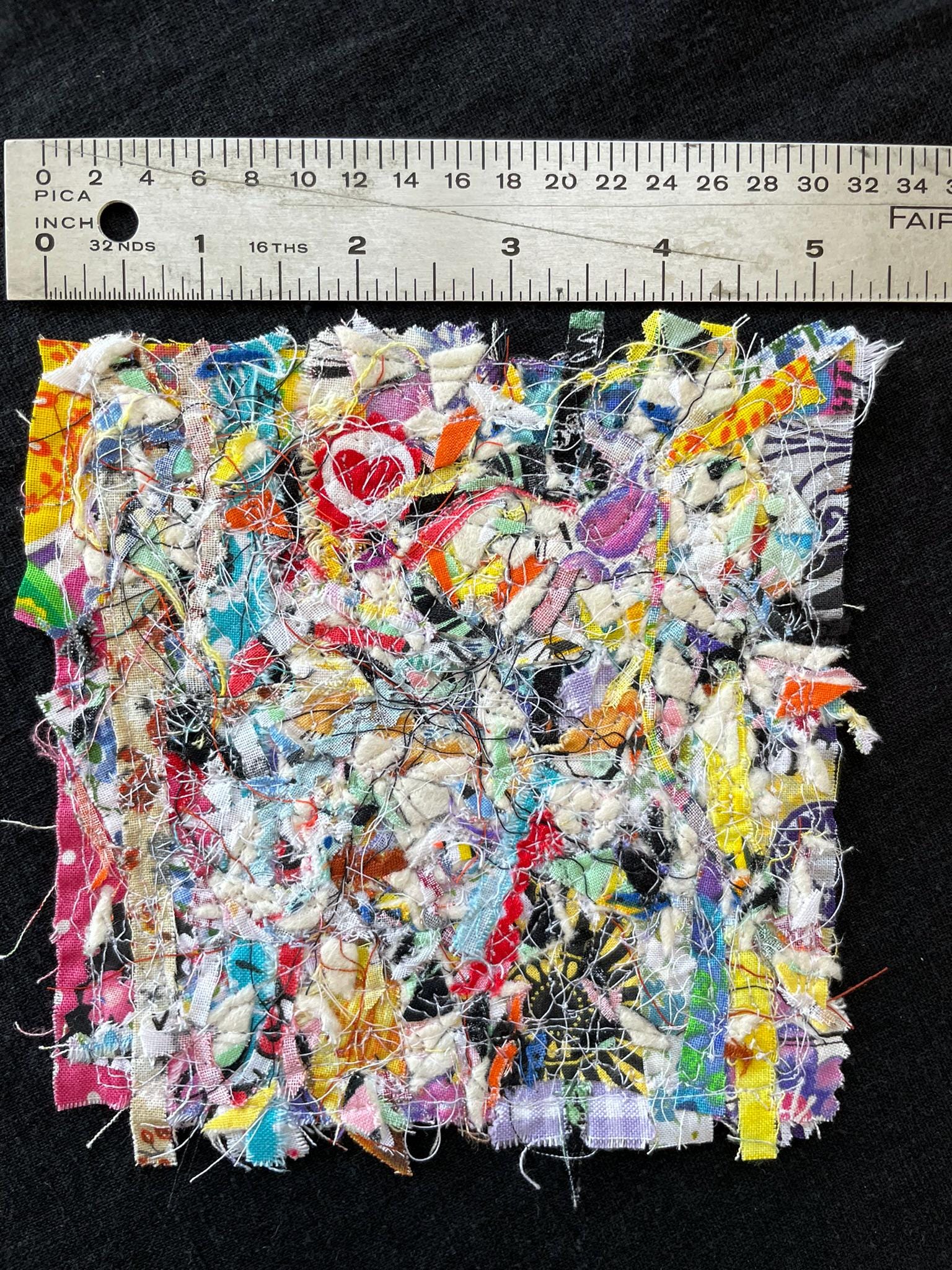 Upcycled Cotton Textile Art Collage, Abstract Fabric Pieces (set of 2 ...