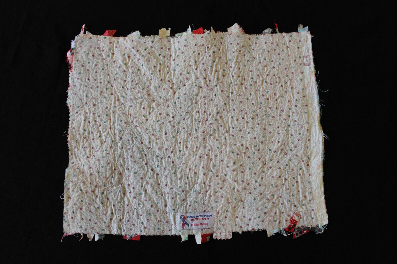 Abstract Fabric Textile Art Collage Wall or Tabletop Art Layered Cotton ...