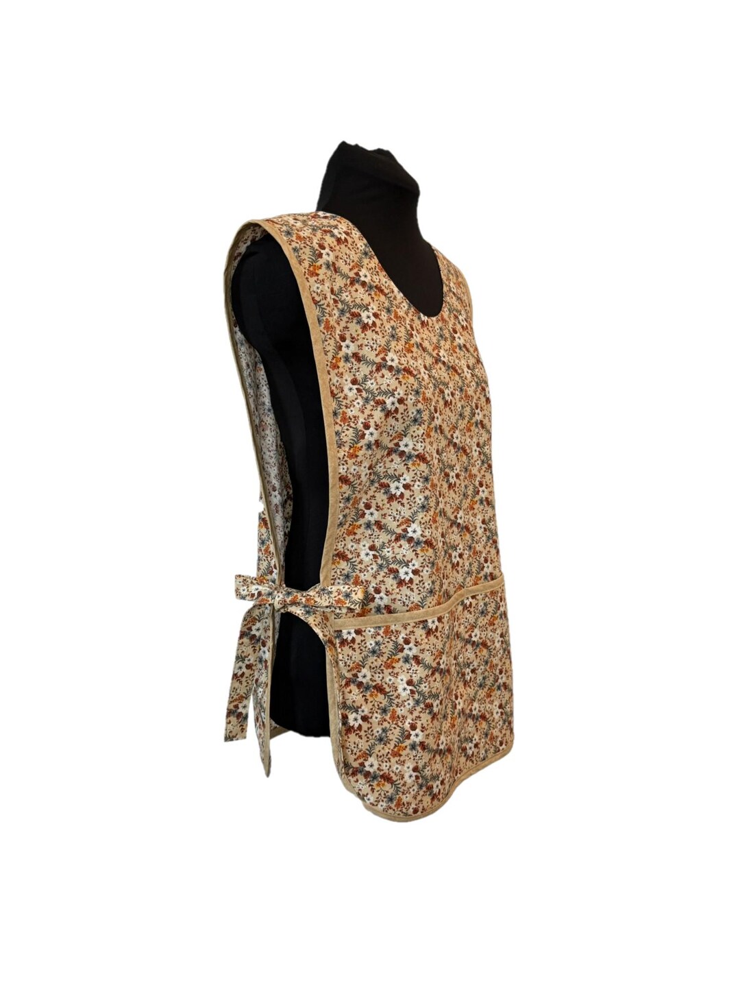 Autumn Inspired Vintage Floral Smock Style Cotton Apron With Two Lined ...