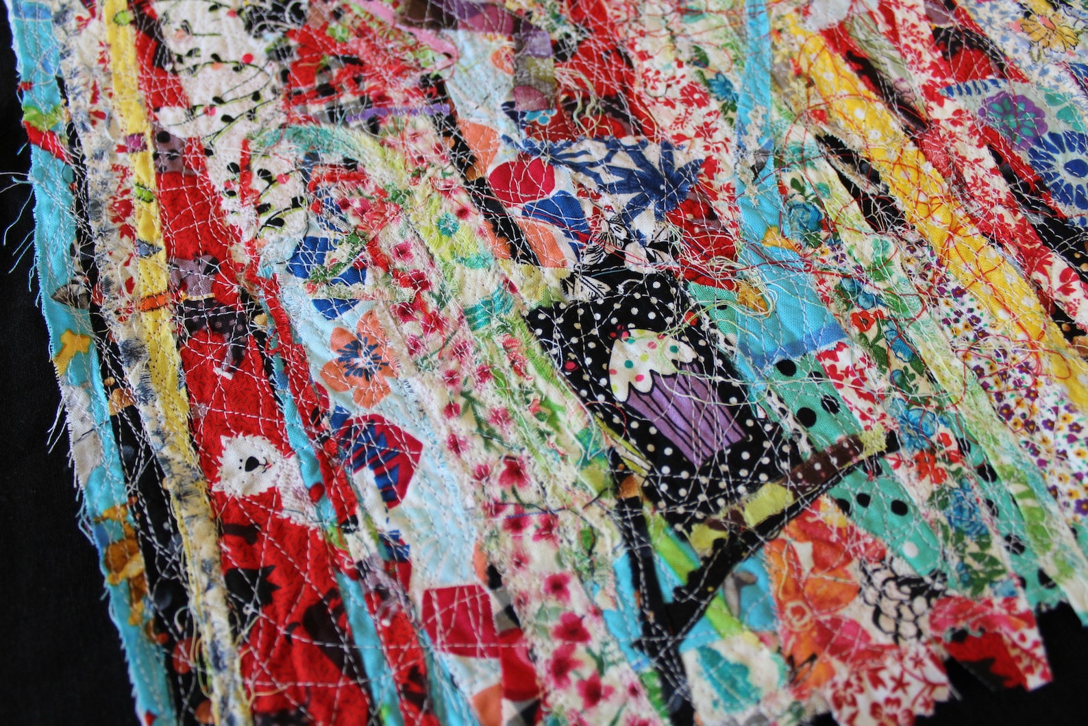 Abstract Fabric Textile Art Collage Wall or Tabletop Art | Etsy