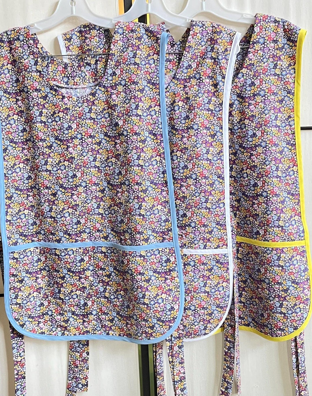 Floral Cotton Smock Apron: Vintage Inspired With Lined Pockets - Etsy