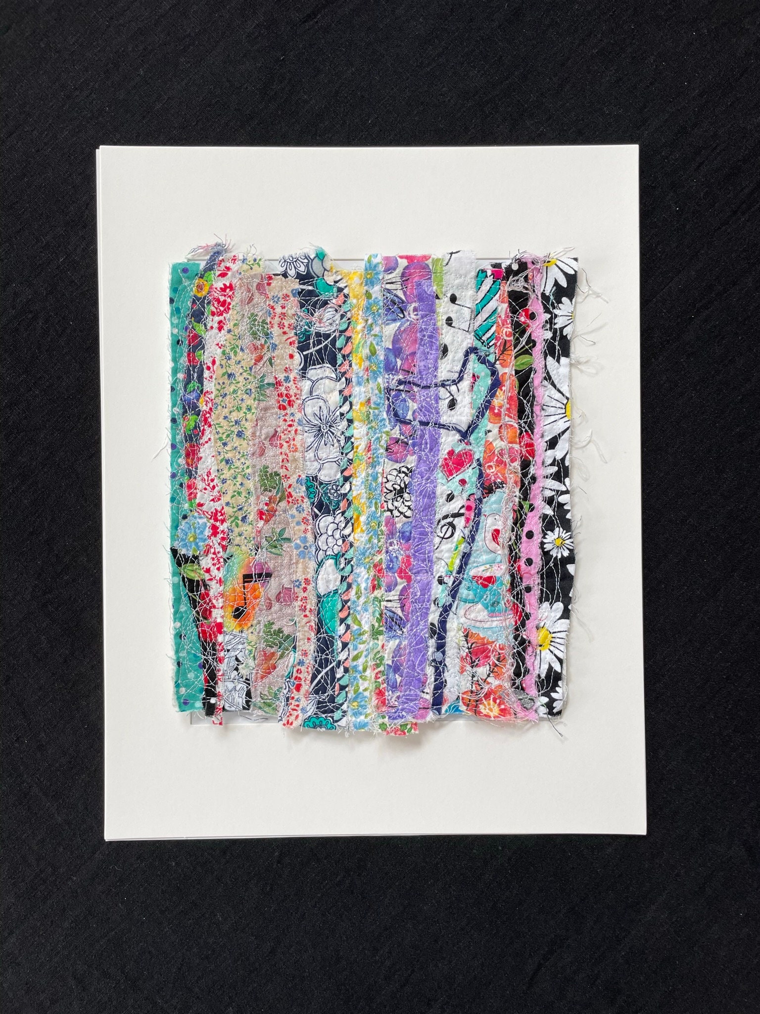 Abstract Fabric Textile Art Collage Wall or Tabletop - Etsy