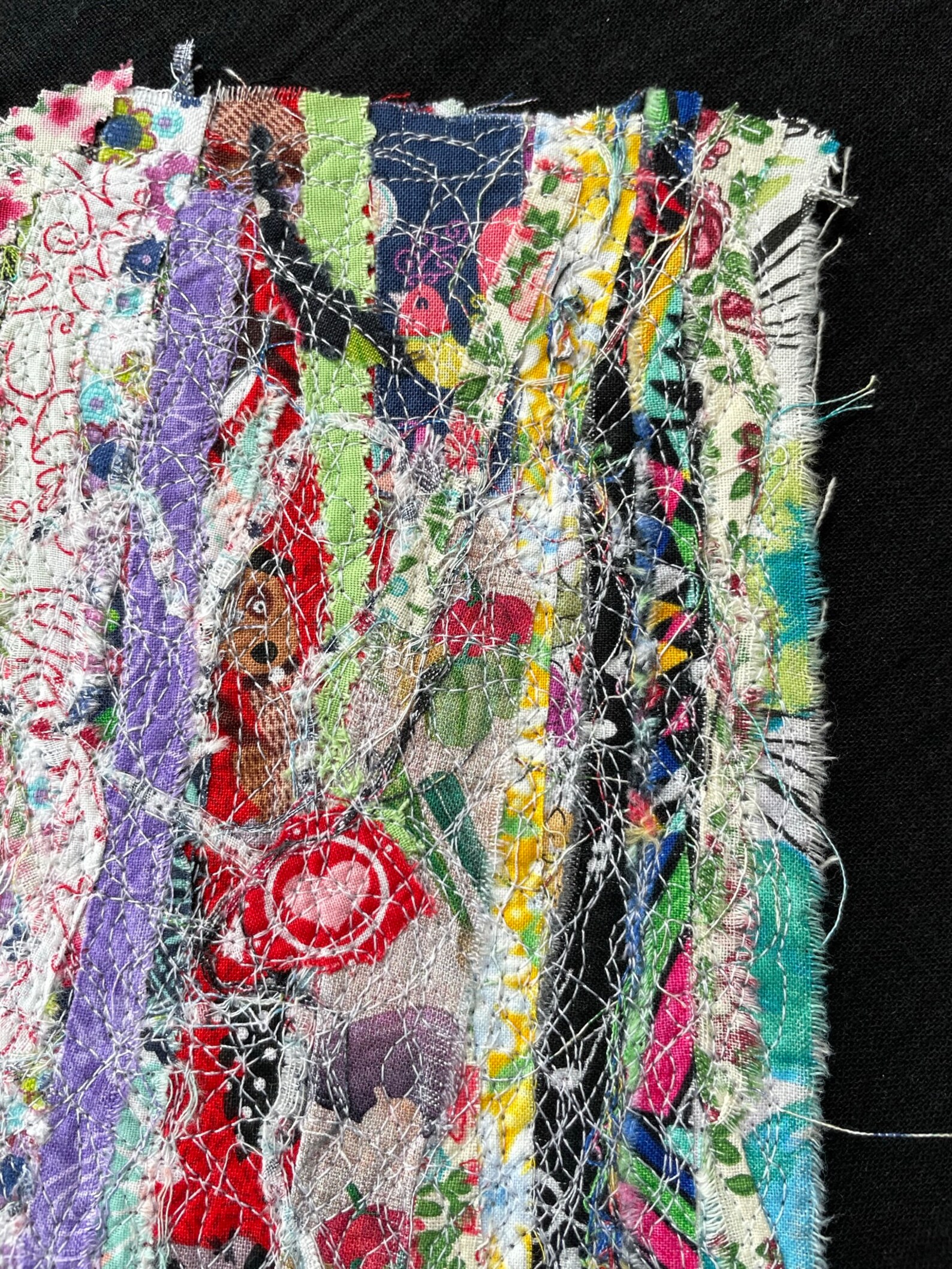 Abstract Fabric Scrap Collage – Textile Art, Storytelling Decor - Etsy