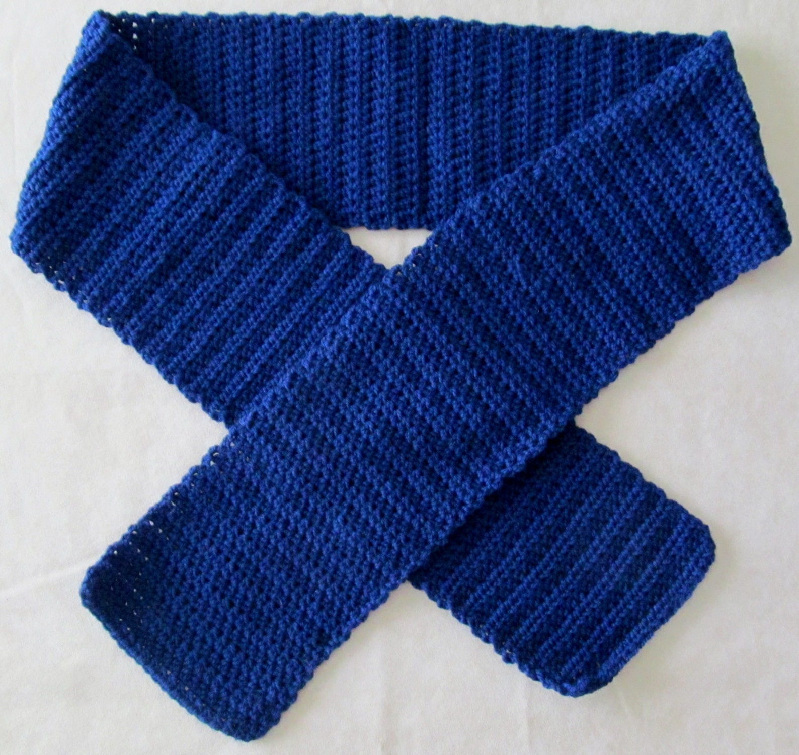 Navy Blue Simple Scarf Classic Crochet Scarf Long Crochet | Etsy