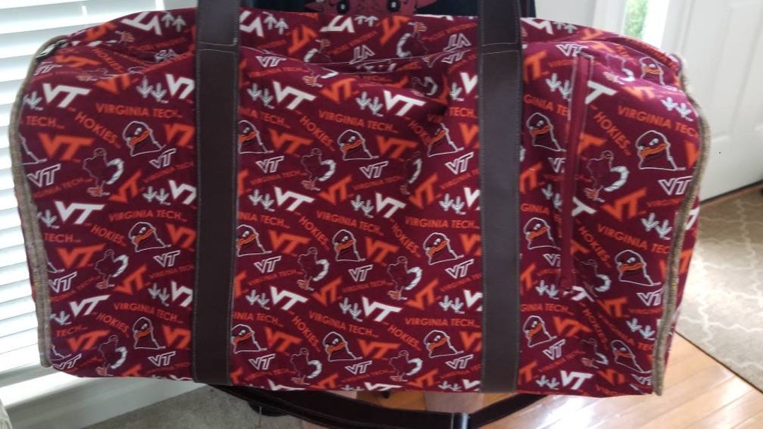 VT Duffel Bag, Hokies Travel Bag, Handmade Duffel Bag, Sports Duffel ...