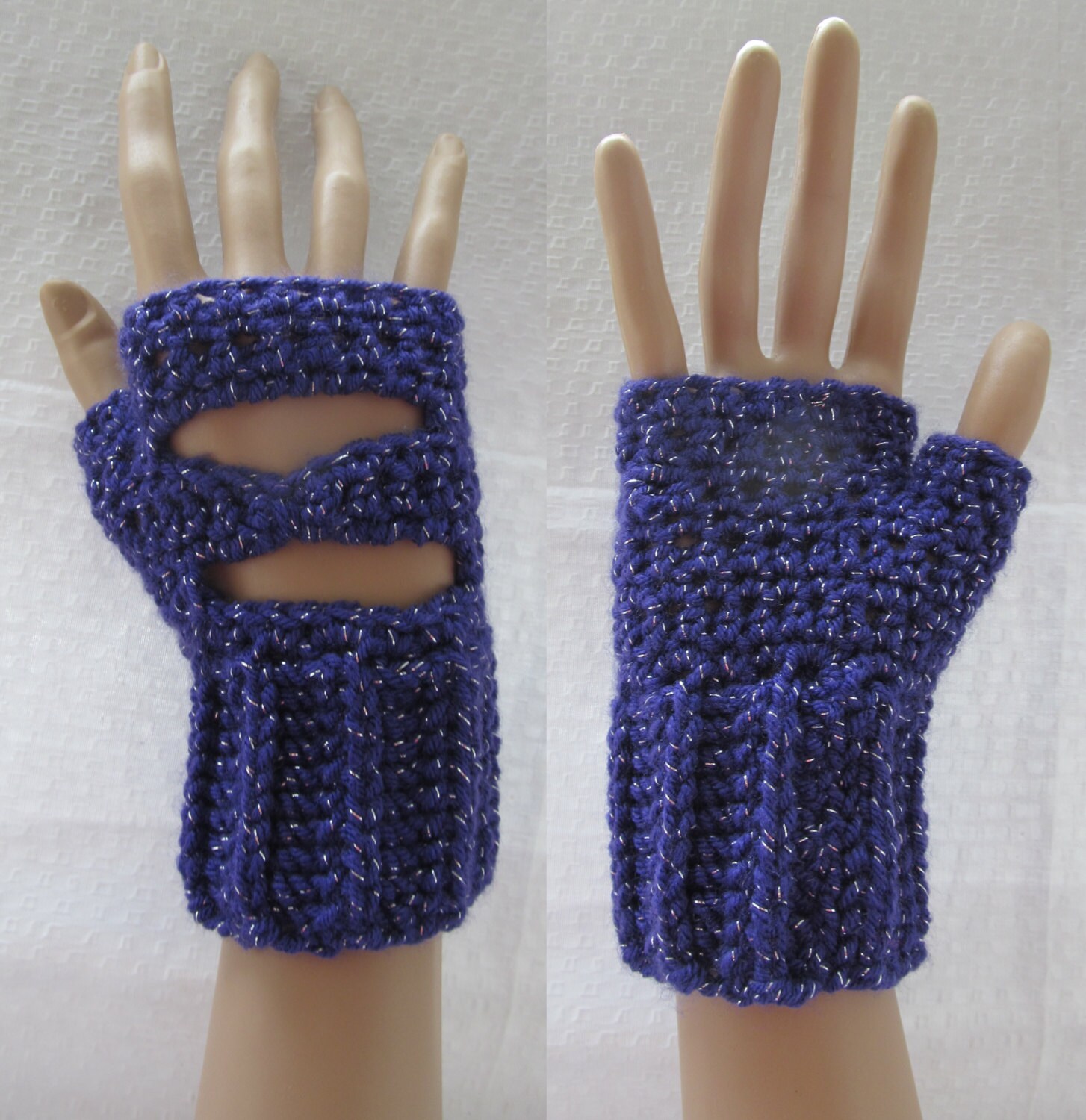 Fingerless Mittens Open Back Handmade Mittens Crochet - Etsy