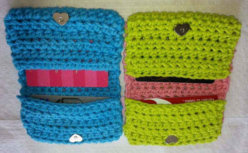 Card wallet in crochet with flower | Etsy