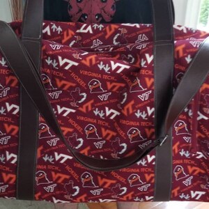 VT Duffel Bag, Hokies Travel Bag, Handmade Duffel Bag, Sports Duffel ...