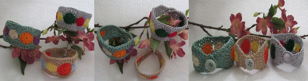 Crochet Bracelet With Button Closure - Etsy