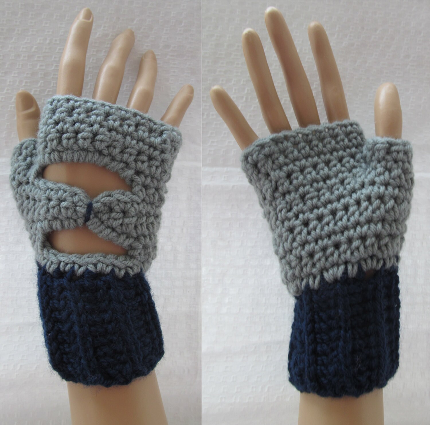 Fingerless Mittens Open Back Handmade Mittens Crochet - Etsy