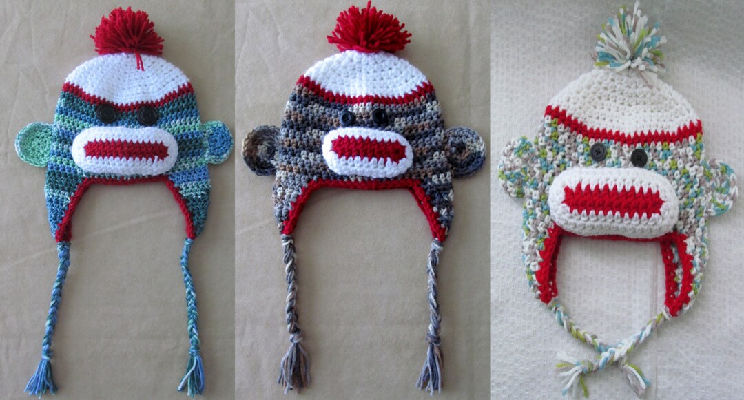Sock Monkeys on the Loose Hats - Etsy