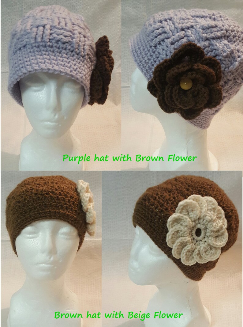 Flower Hat Crochet Hat Winter Hat Flower Beanie Crochet - Etsy