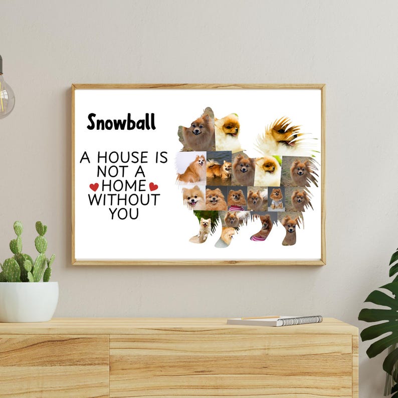 Pomeranian Photo Collage Frame Canva Template | Personalized Dog ...