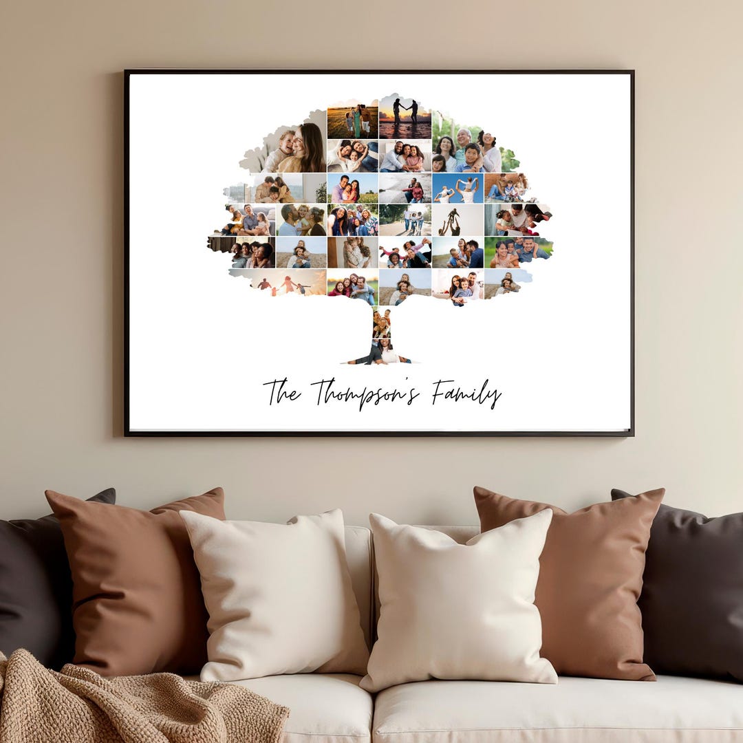 Editable Family Tree Photo Collage Template | Custom Family Poster ...
