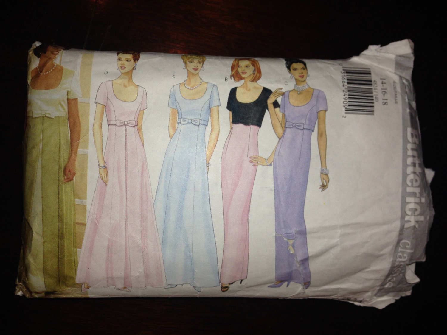 Butterick 4824 Sewing Pattern 90s Misses High Waisted Formal | Etsy