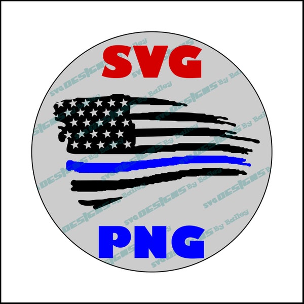 Thin Blue Line Flag Svg - Etsy