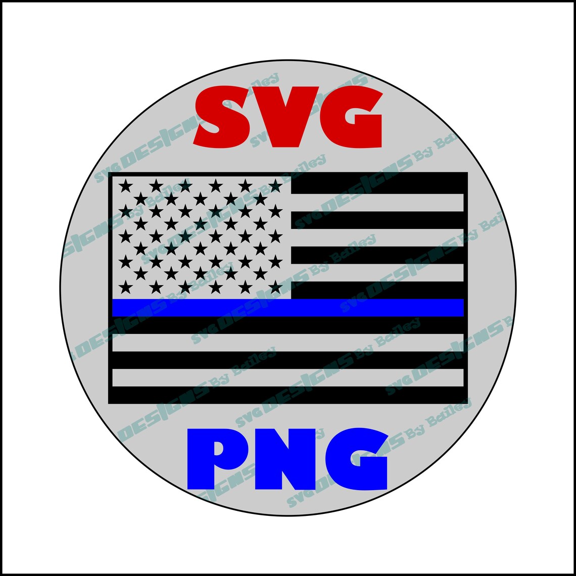 Thin Blue Line Flag SVG and PNG - Etsy