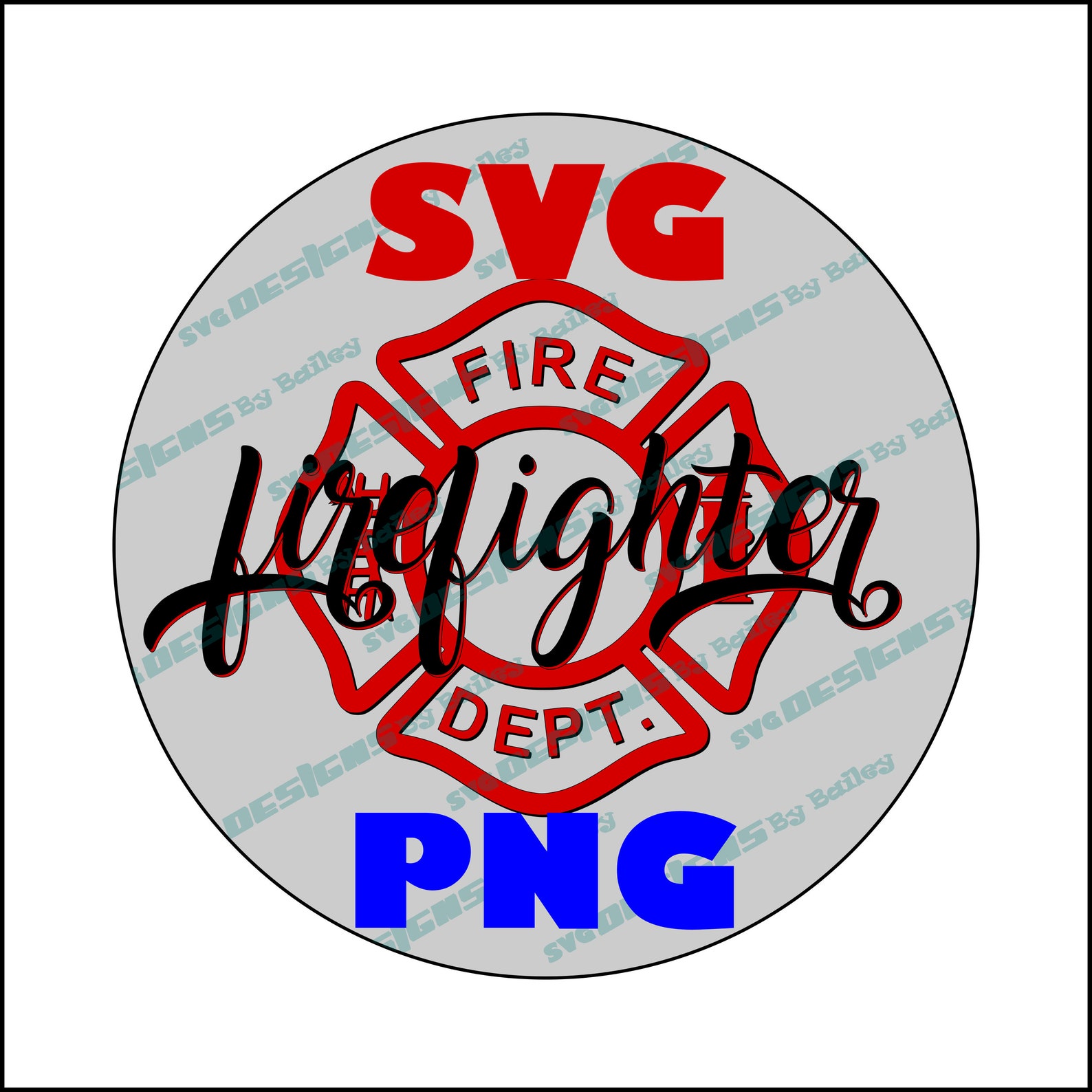 Firefighter Fire Department Design 2 - Etsy