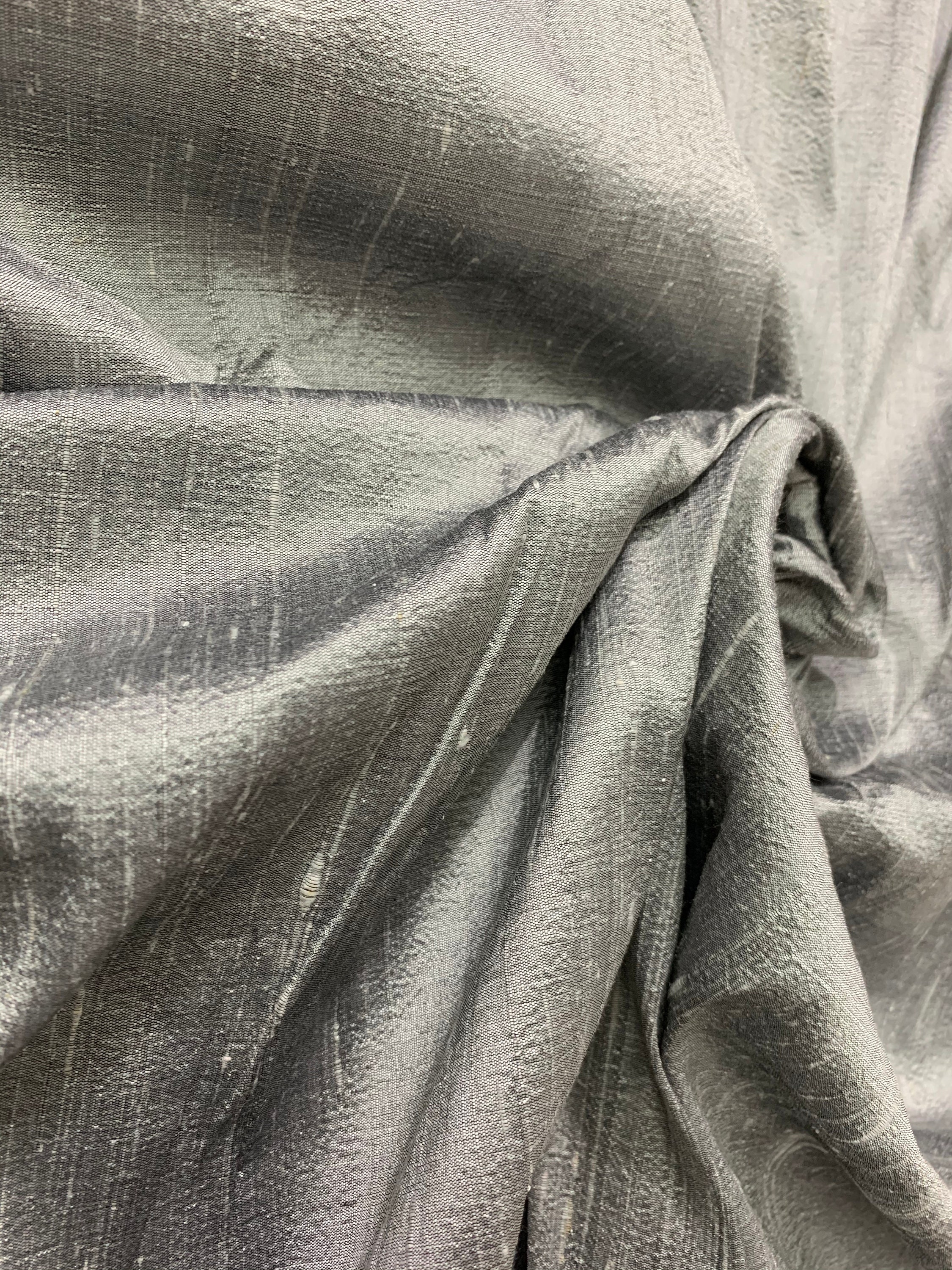 Silver Grey raw silk pure raw silk wedding dupion silk | Etsy