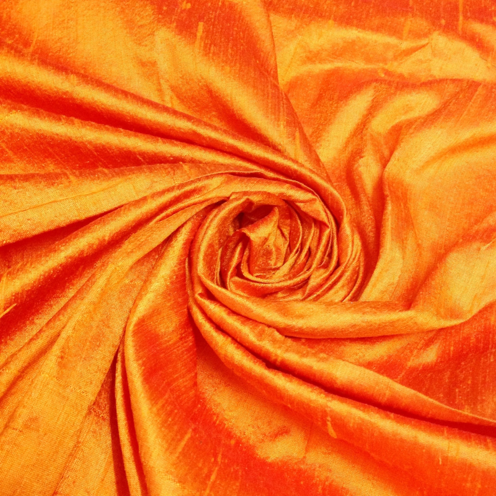 Orange Dupioni Silk Indian Silk Fabric Pure Silk Dupioni | Etsy