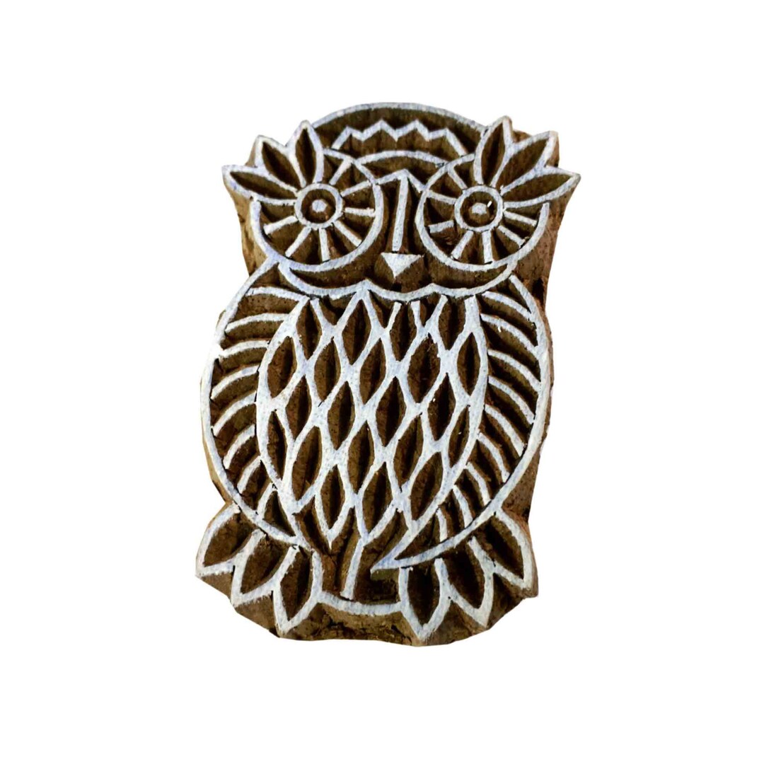 Hoot / Owl / Kawaii Wooden Block for Printing - Textile and Paper ...
