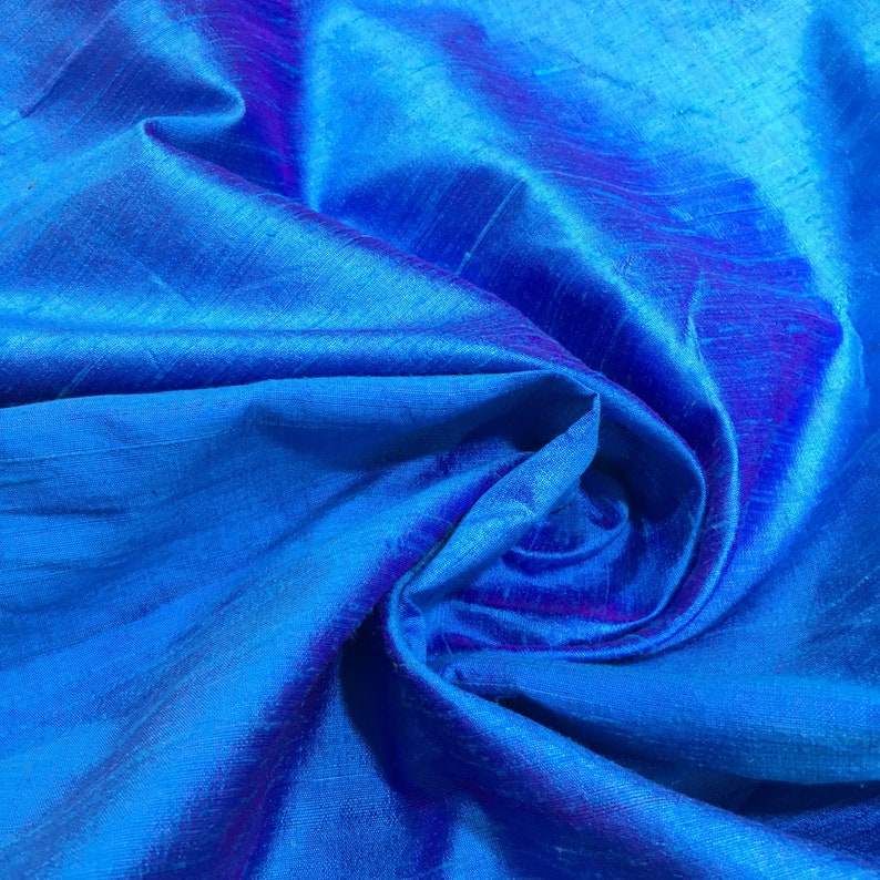 Blue Raw Silk Fabric Pure Raw Silk Indian Silk Fabric 100% - Etsy