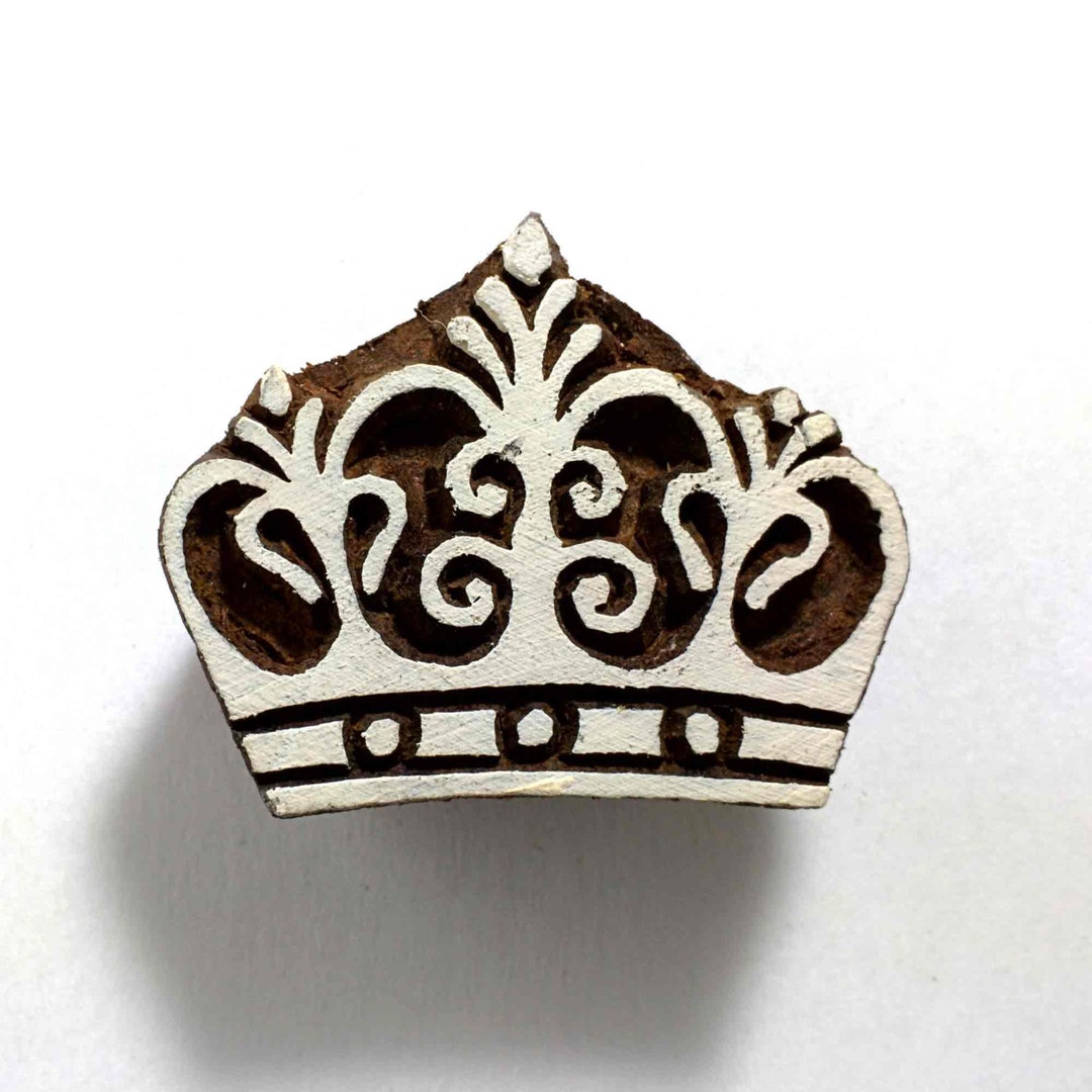 Victorian Crown Wooden Block for Printing - Textile and Paper Printing ...