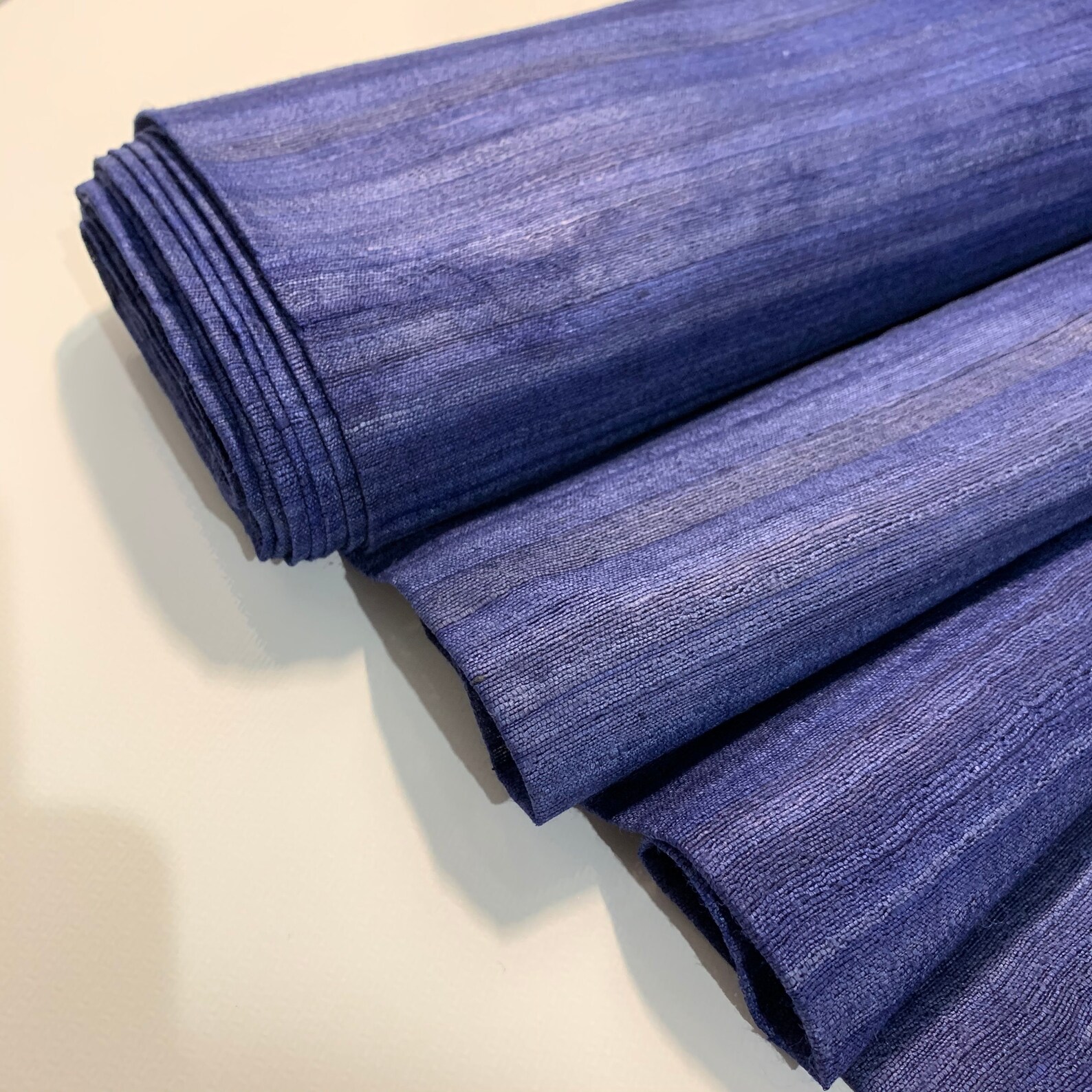 Midnight Blue Tussar Silk Fabric 100% Organic Silk Handwoven - Etsy