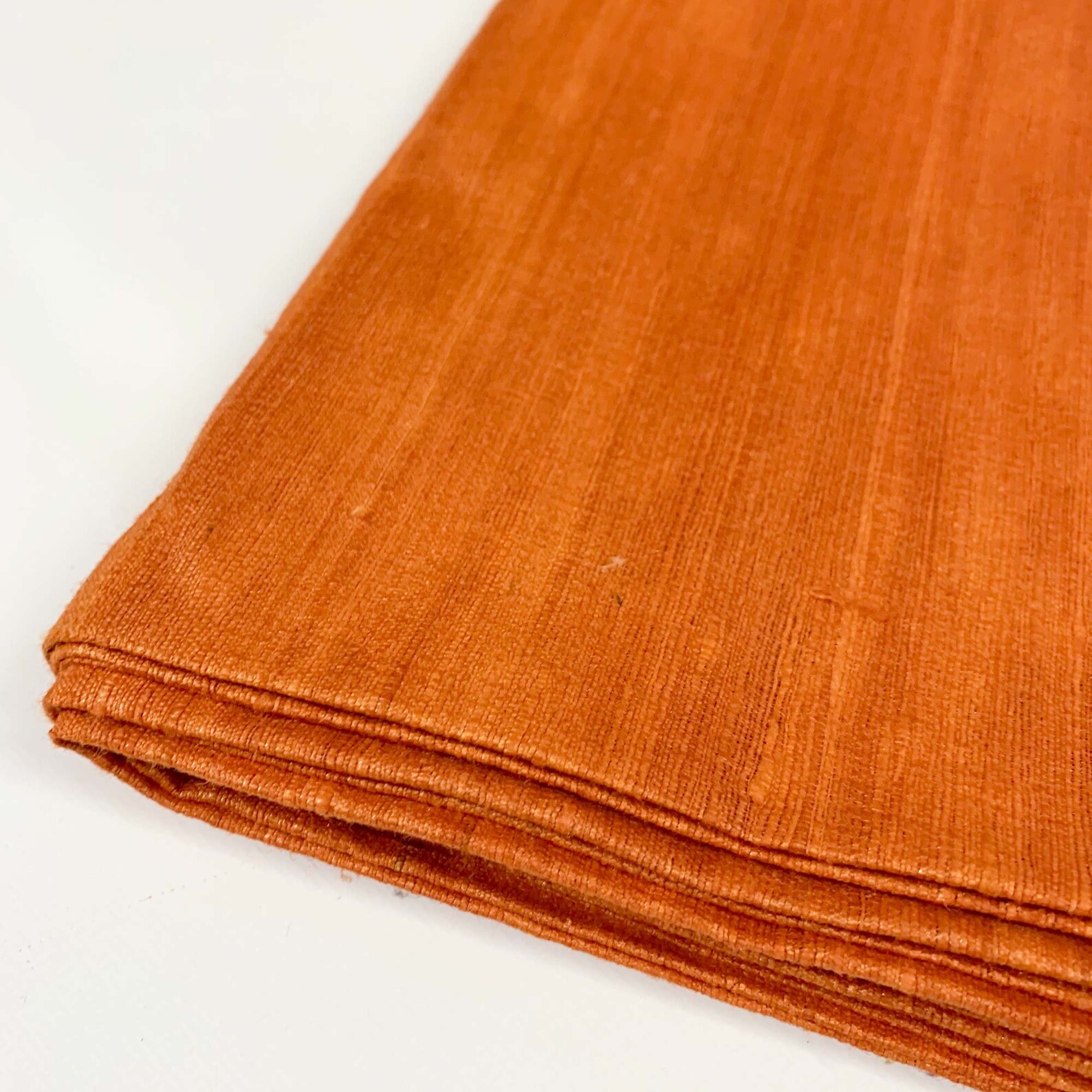 Rust Gicha Tussar Silk Fabric, 100% Pure Tussar Silk, Indian Silk ...