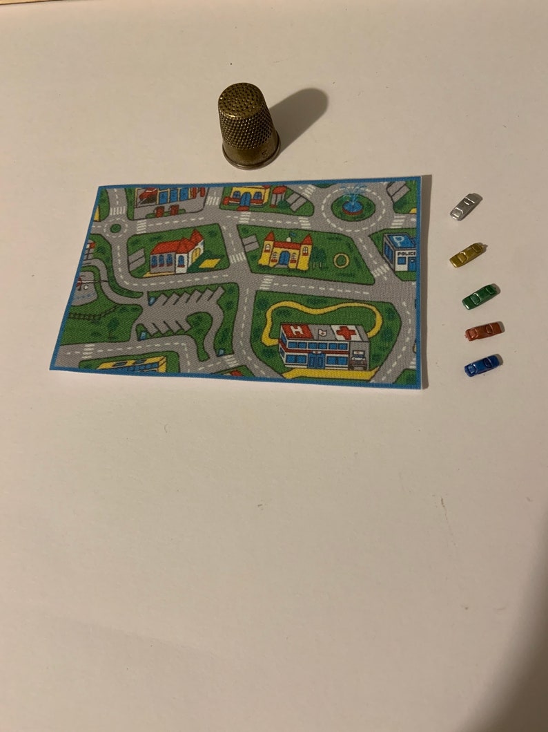 Dolls House 1/12th Scale Play Mat With 5 Tiny Cars Choice of - Etsy