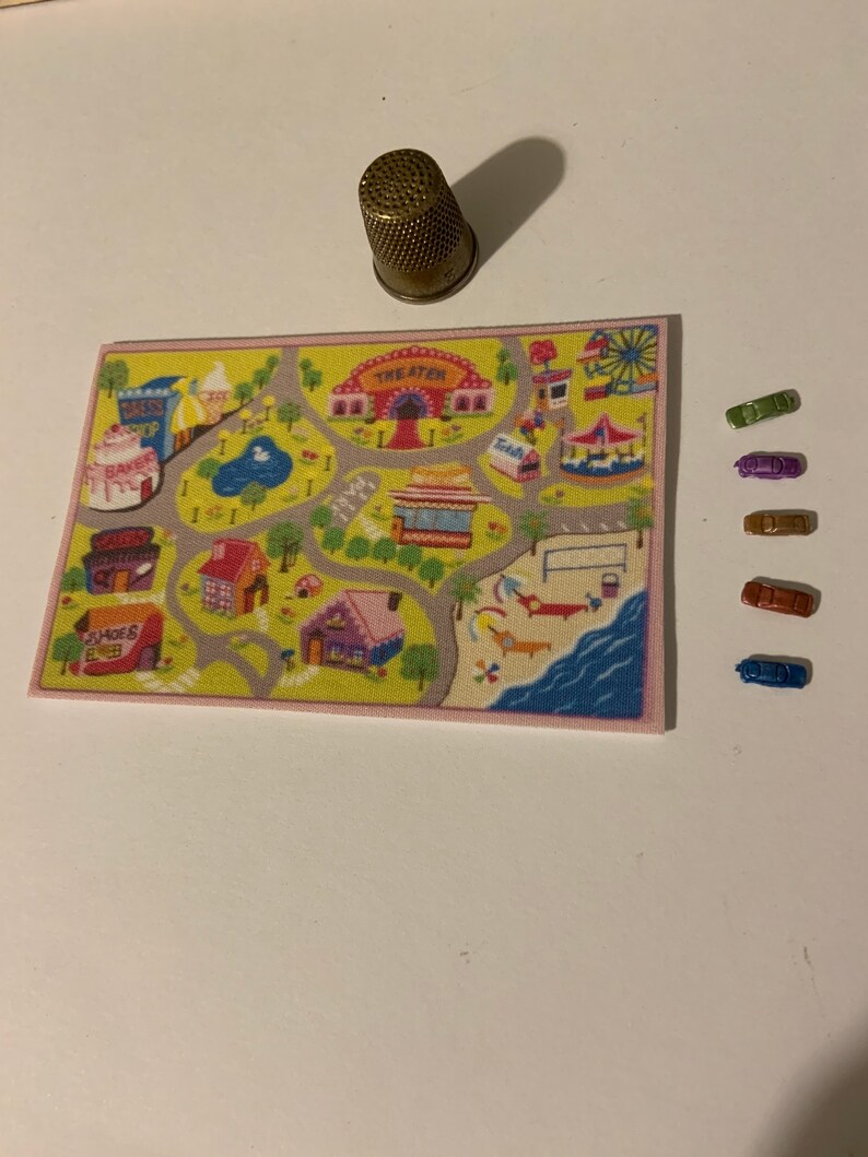 Dolls House 1/12th Scale Play Mat With 5 Tiny Cars Choice of - Etsy