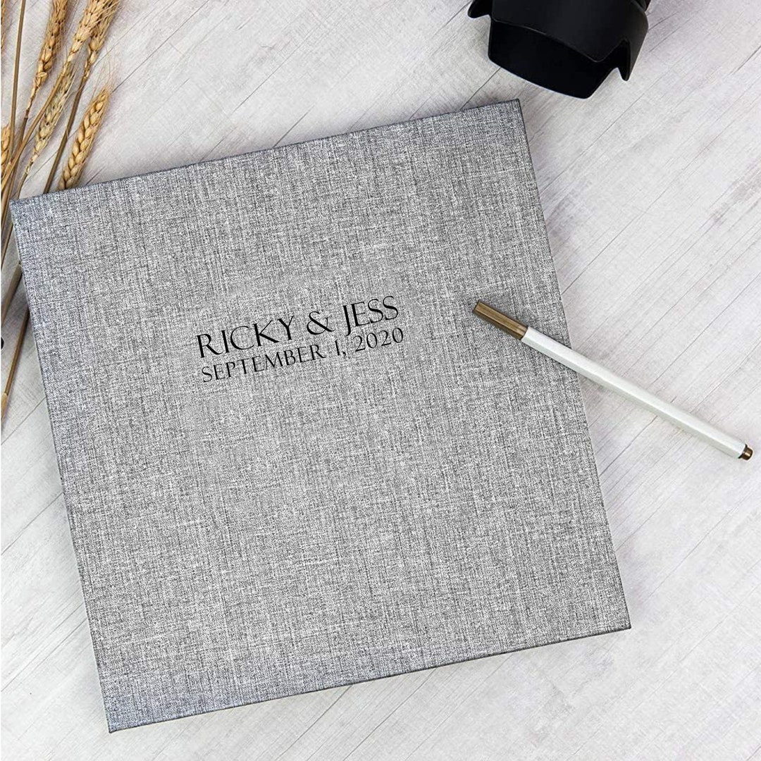 Personalized Photo Album Gift Linen Self Adhesive Scrapbook Choice of ...