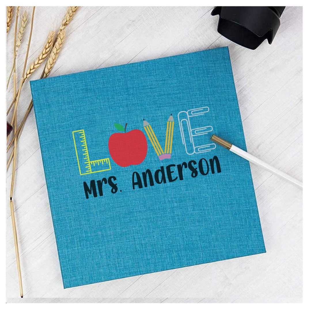 Custom Photo Album Teacher Appreciation School Linen Personalized Self ...