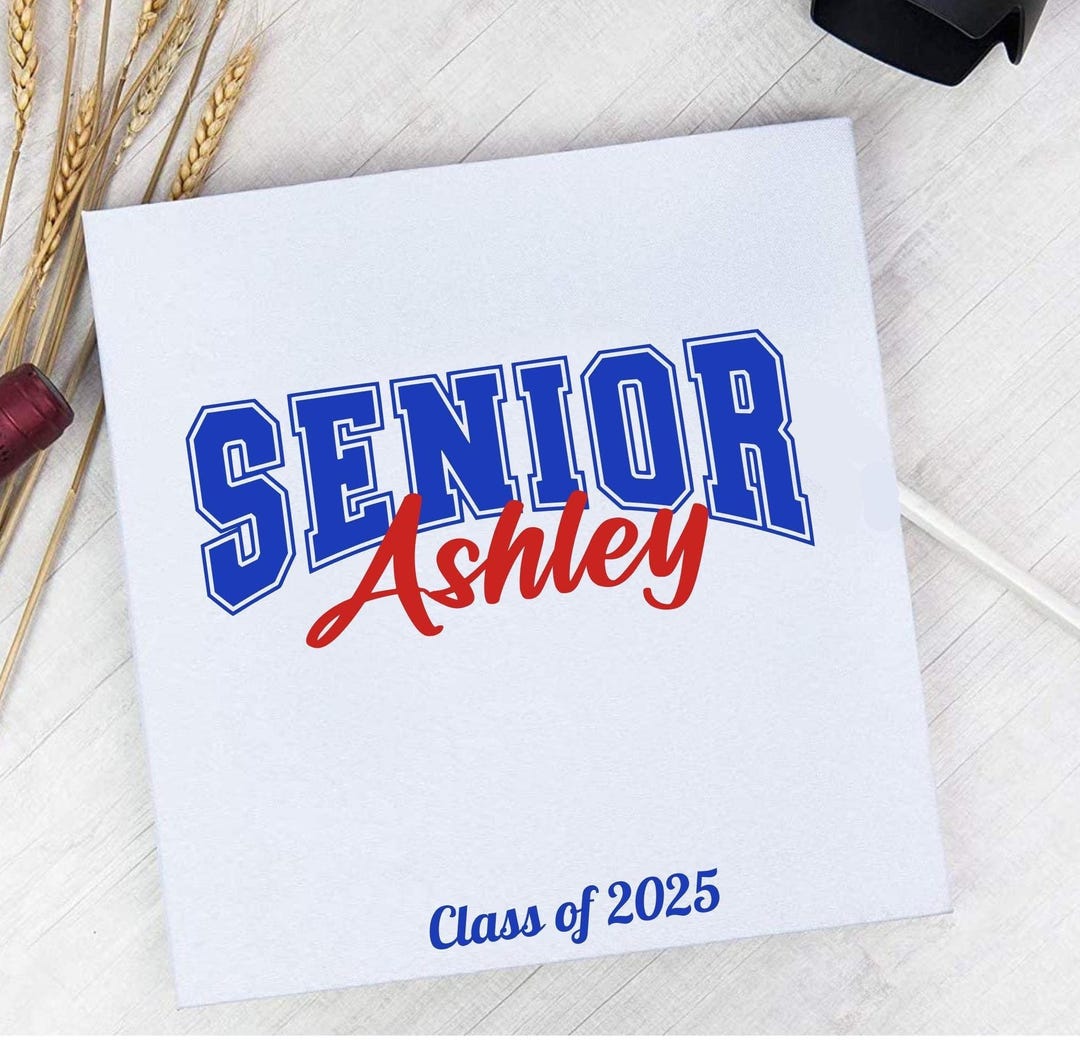 Senior Photo Album Graduation Personalized Linen Self Adhesive Custom ...