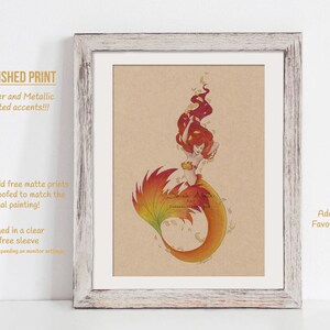 Autumn Mermaid Art, Fantasy Print, Fall Mermaid Painting Wall Art ...
