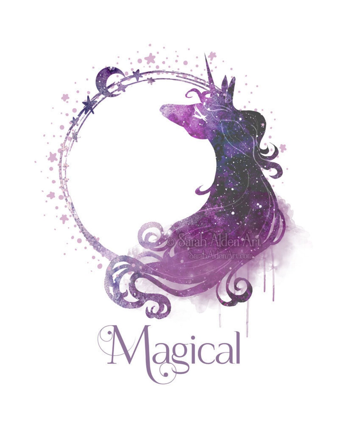 Galaxy Unicorn Art, the Last Unicorn Gift, Unicorn Print, Watercolor ...